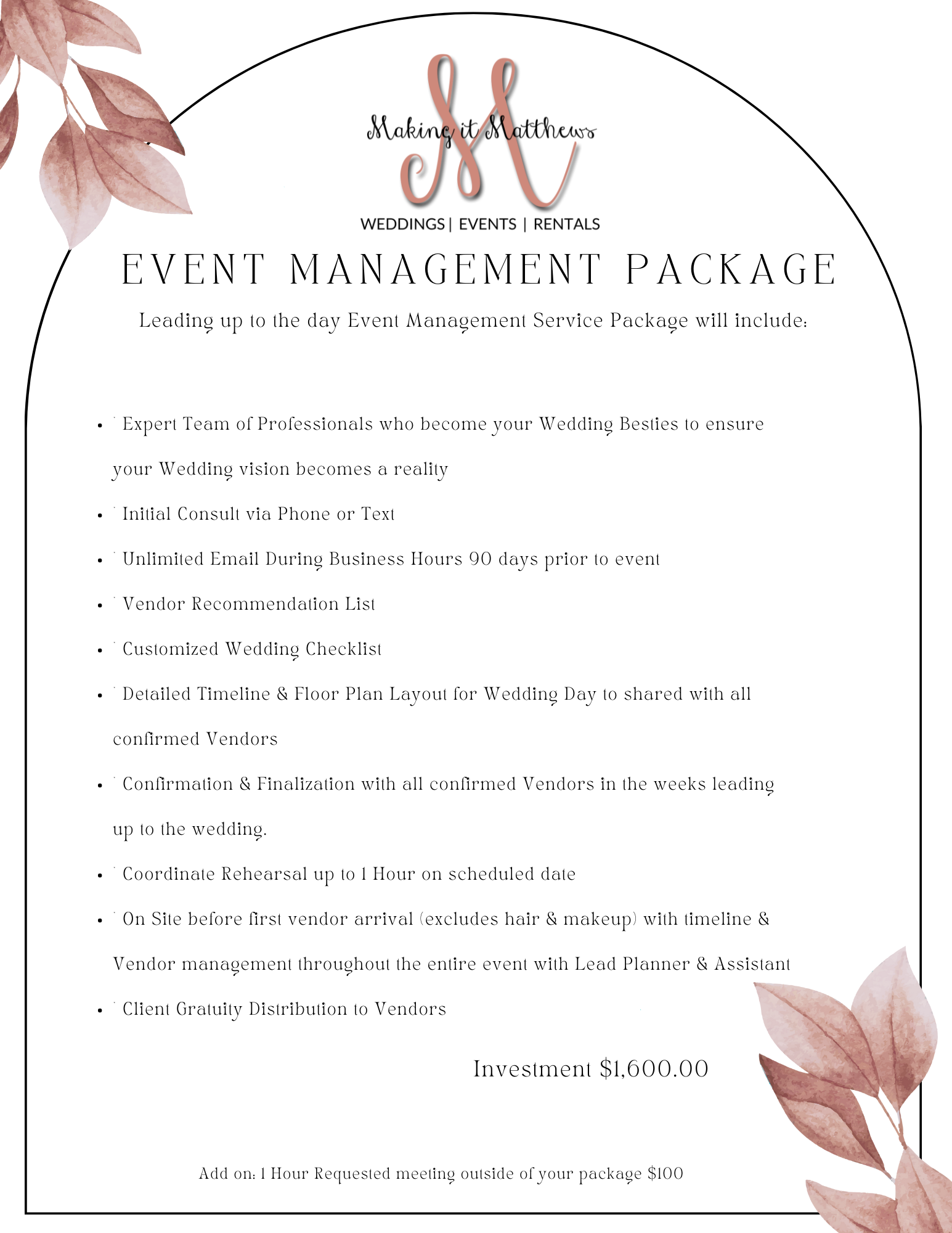 Wedding & Event Planning Services - Making It Matthews
